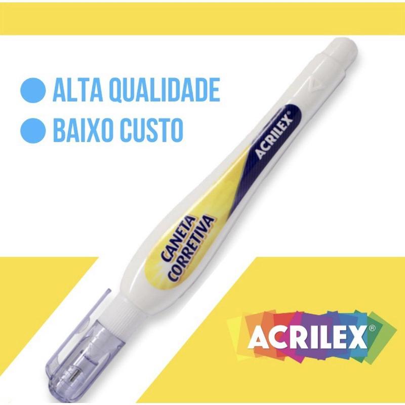 Caneta Corretivo Acrilex 5Ml - Corretivo Escolar - Magazine Luiza