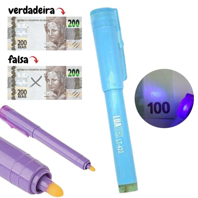 Caneta Detectora de Nota Falsa Luz Ultravioleta - Online - Caneta de ...