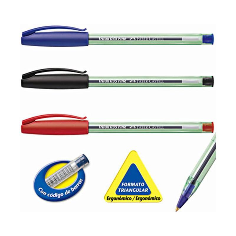 Caneta Esferográfica Trilux Ponta Fina Blister Com 3 Unidades Azul ...