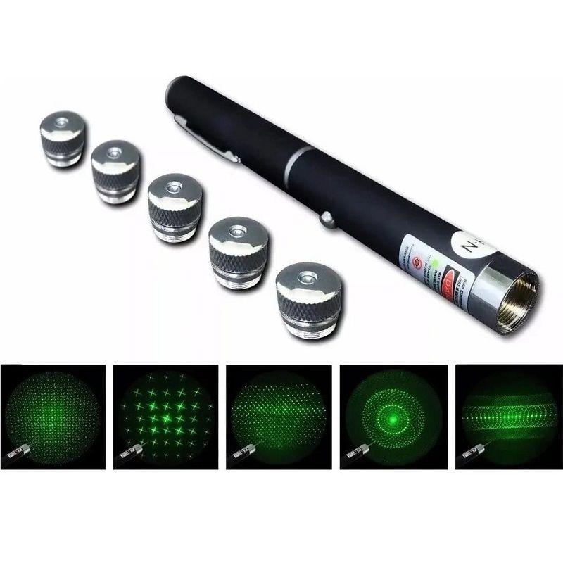 Caneta Laser Pointer 1000mw Verde Lanterna Até 7km De Mira - Kapbom ...