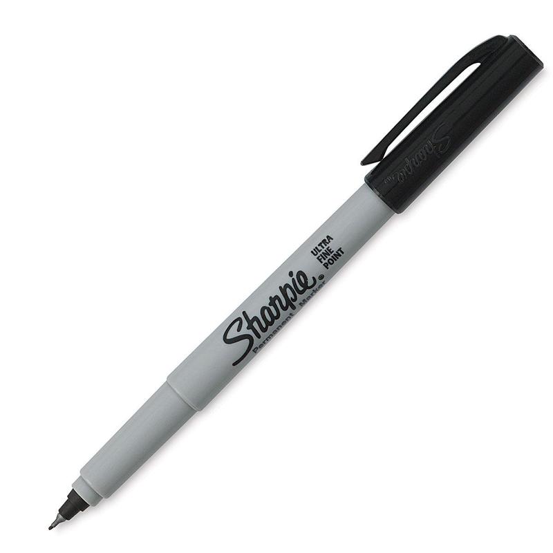 Caneta Marcador Permanente Sharpie Ponta Ultra Fina Cor Preto - Caneta ...