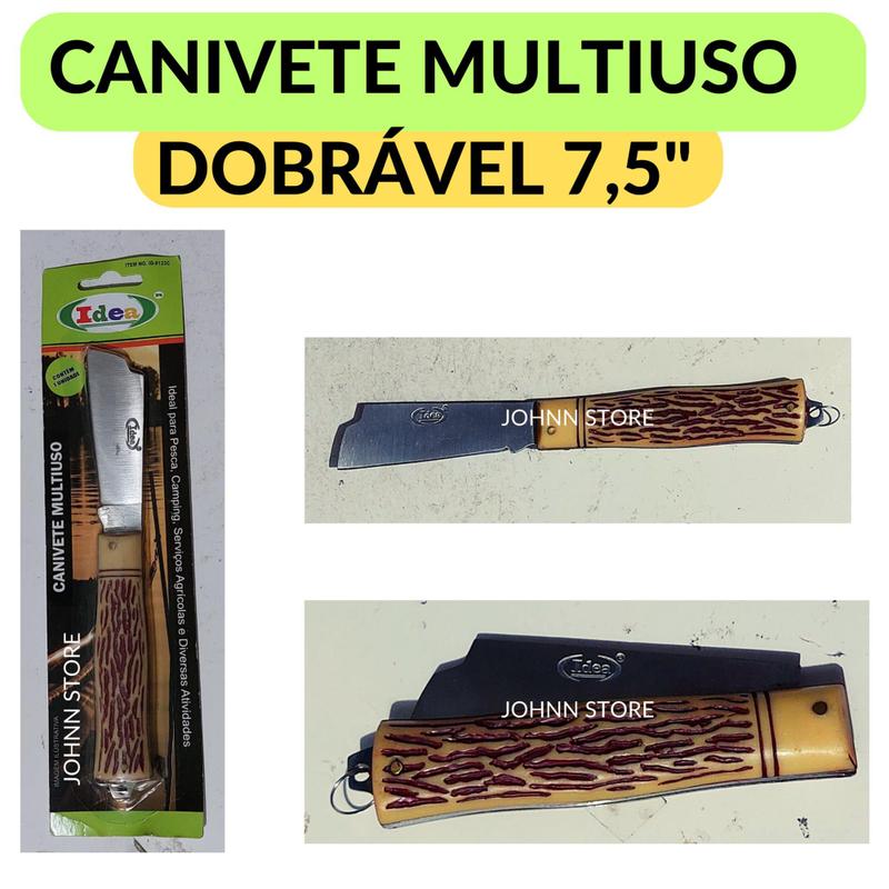 Canivete Camping Pesca Acampar Trilha Dobrável Multiuso 7,5" - IDEA ...