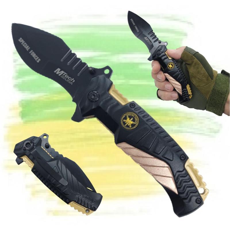 Canivete Esportivo de Bolso Semi Automático Inox Cabo Alumínio Trilha ...