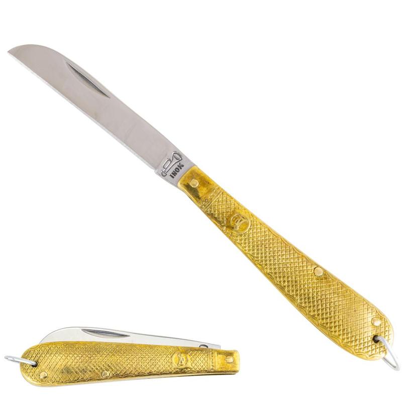 Canivete recartilhado latão escama de peixe dourado (Inox) - Corneta ...