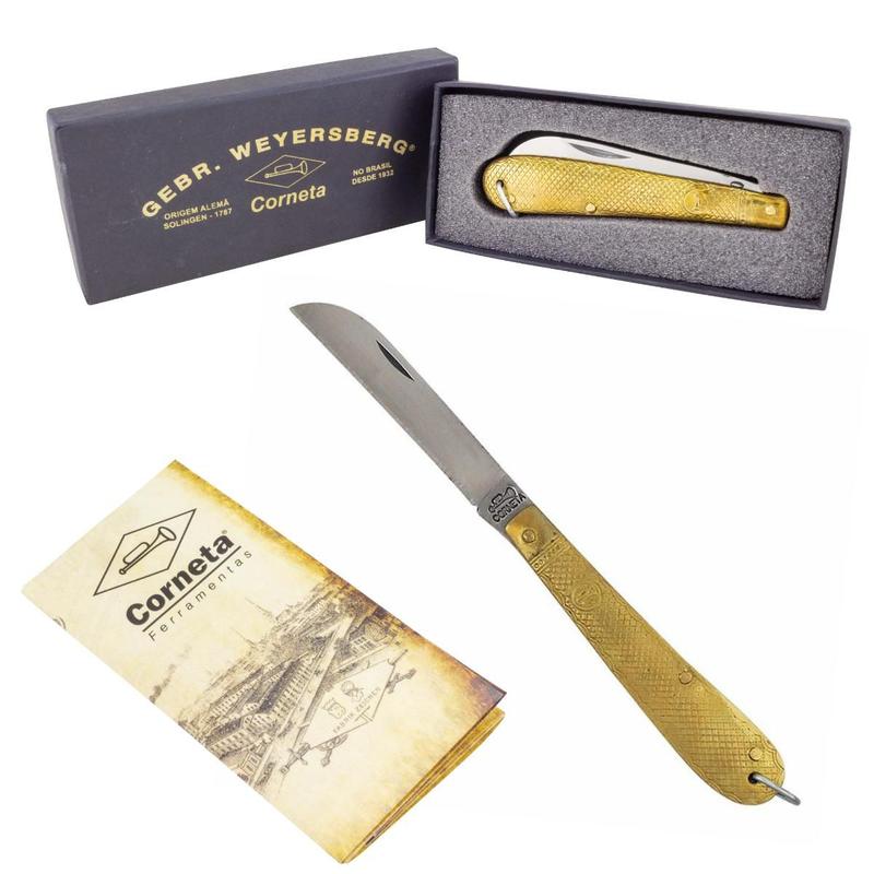 Canivete recartilhado latão escama de peixe lâmina com opção carbono ou ...