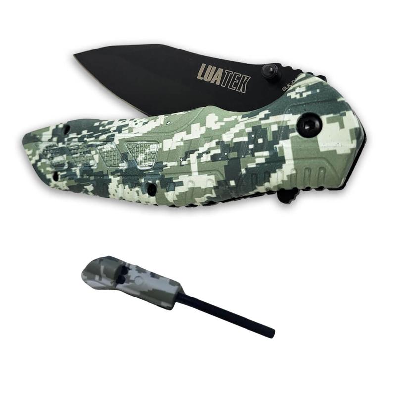 Canivete Tático Militar com Pederneira - Luatek - Canivete Multiuso ...