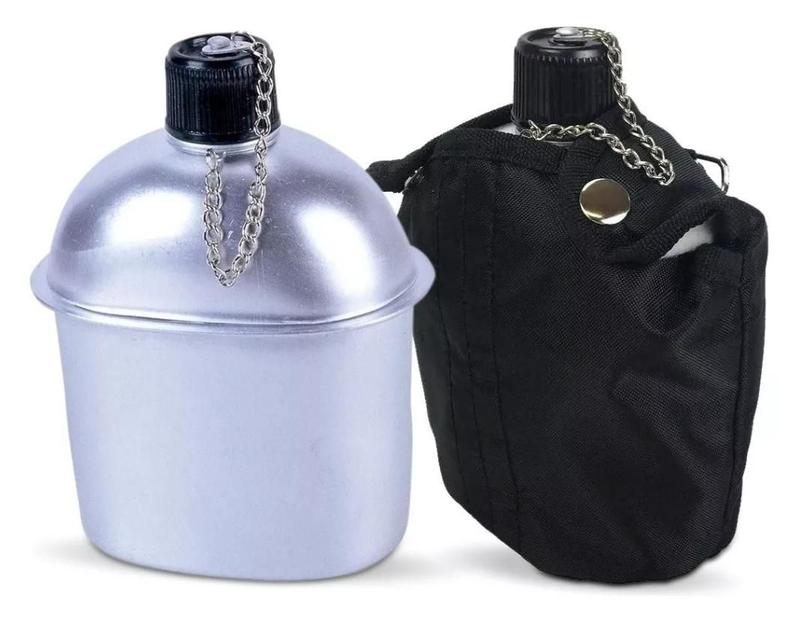 Cantil Militar Camping Trilha 900ml Térmico Alumínio - Nautika - Cantil ...