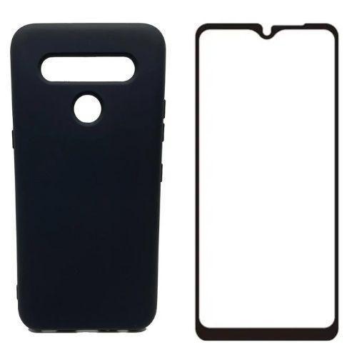Capa Capinha Aveludada Preta + Película De Vidro 9D Lg K50S - Kit ...