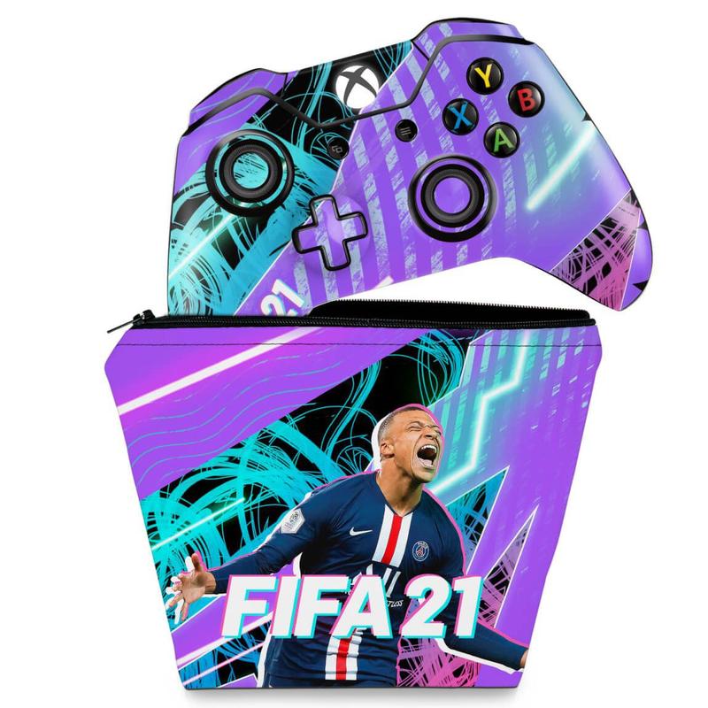 Capa Case e Skin Compatível Xbox One Fat Controle - FIFA 21 - Pop Arte ...