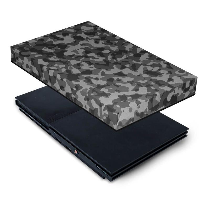 Capa Compatível PS2 Slim Anti Poeira - Camuflada Cinza - Pop Arte Skins ...
