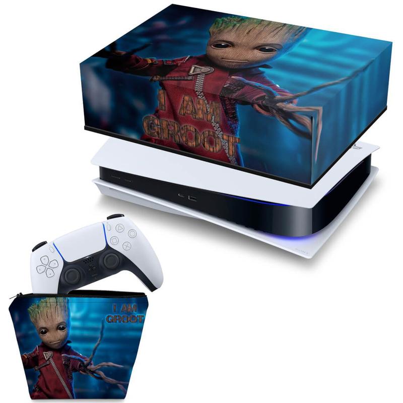 Capa Compatível PS5 Horizontal e Case Controle - Baby Groot - Pop Arte ...