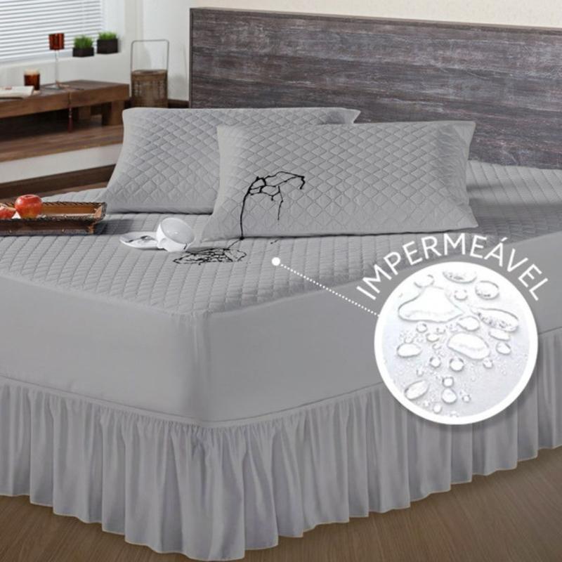 Capa De Colchão Impermeável Queen +2 Capas Trav+ 01 Saia Box - Angel ...