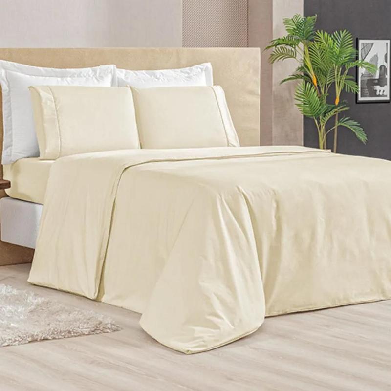 Capa de Edredom Casal 100% Algodão 200 Fios com Zíper e Amarração ...