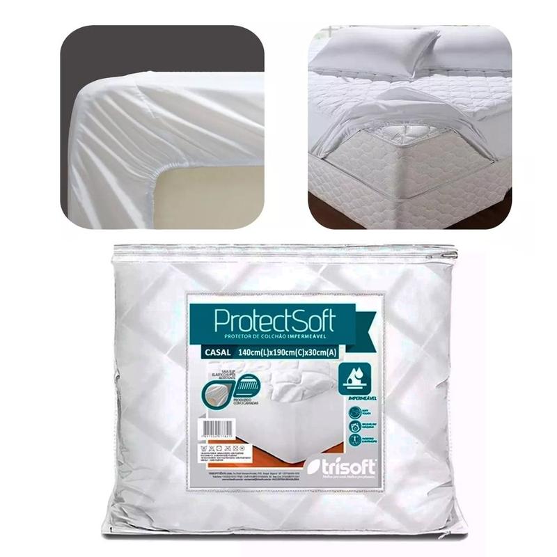 Capa Impermeável De Colchão Casal Capa Macia Com Enchimento Trisoft ...