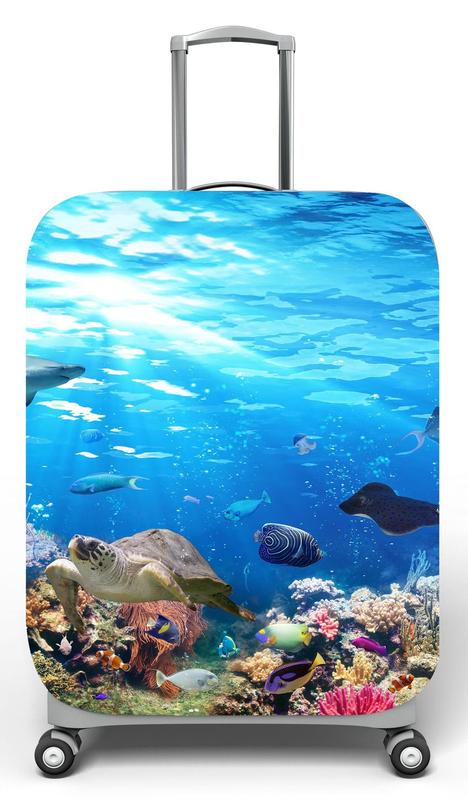 Capa para mala de viagem G, medidas max C48x A75 x P29cm Corais Fundo ...