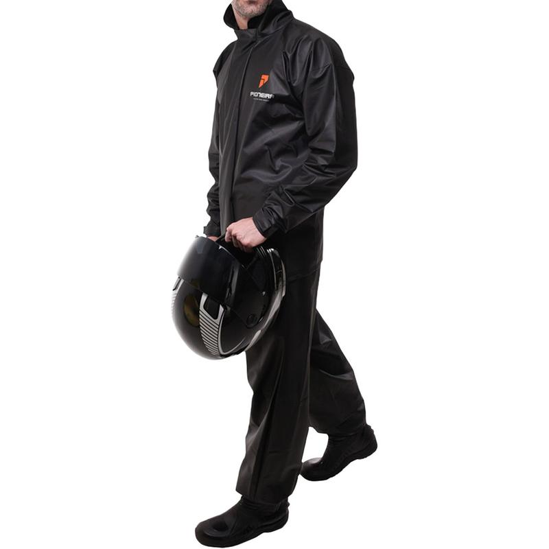 Capa Roupa Chuva Pvc Preta Moto Motoqueiro Forrada Com Gola Tamanho P ...