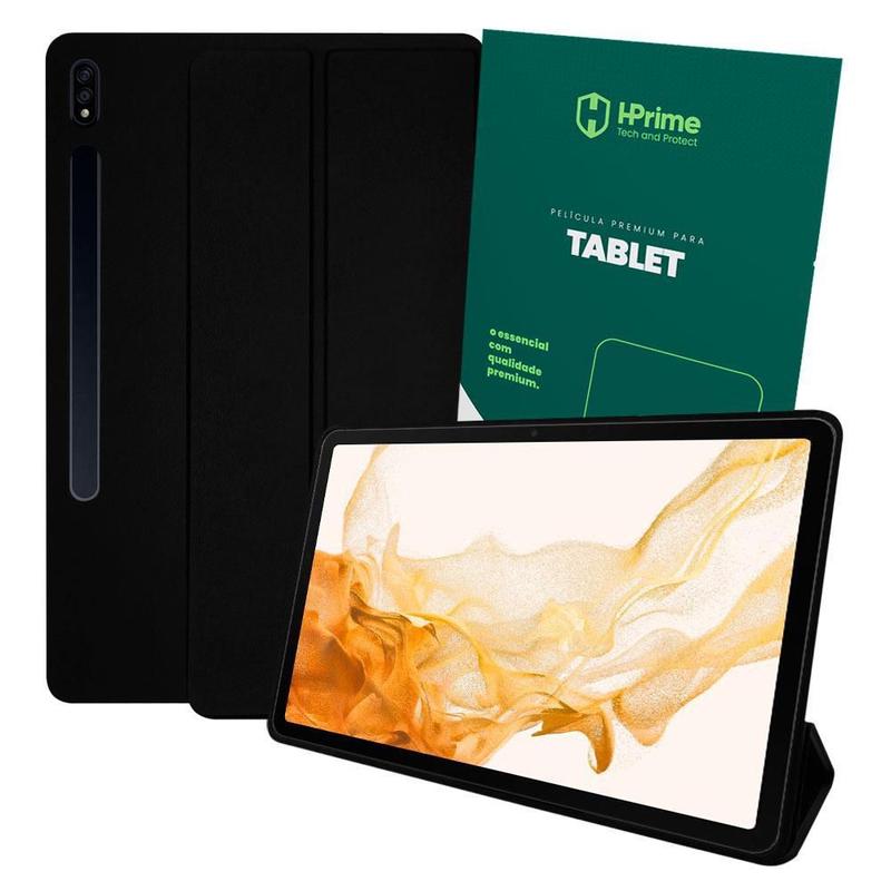 Capa Tab S8 Plus Smart + Pelicula Hprime - Preta - Strong Line ...