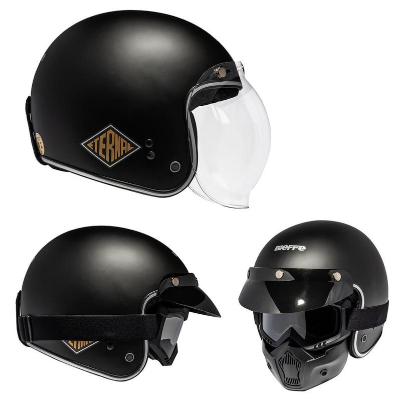 Capacete Aberto Bieffe B45 Eternal Preto Fosco Custom - Capacetes de ...