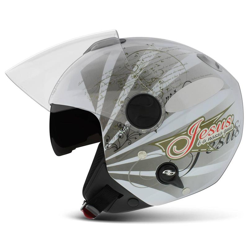 Capacete Aberto Pro Tork New Atomic Jesus Gospel Com Sub-Viseira Solar ...