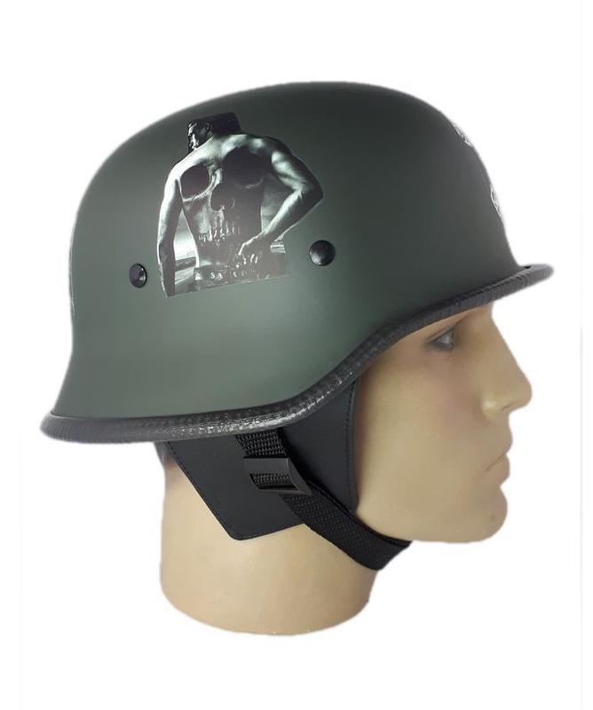 Capacete coquinho estilo militar Scooter Elétrica Moto Verde Sons Of ...