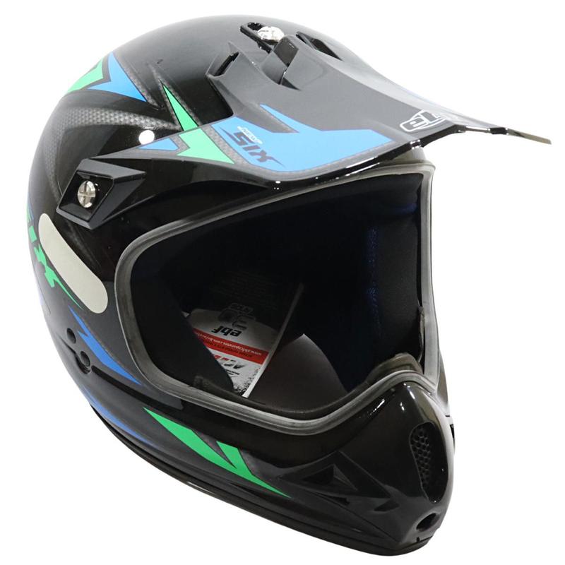 Capacete Cross Ebf New Six Preto Verde Tam 60 Motocross - Capacete de ...