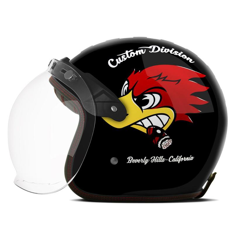 Capacete Custom Old School Sucker Pica Pau Unissex Chopper Vintage Café ...