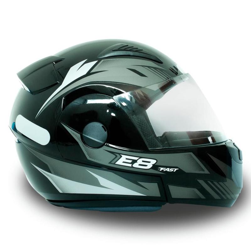 Capacete EBF E08 Fast Preto Prata - EBF Capacetes - Capacete de Moto ...