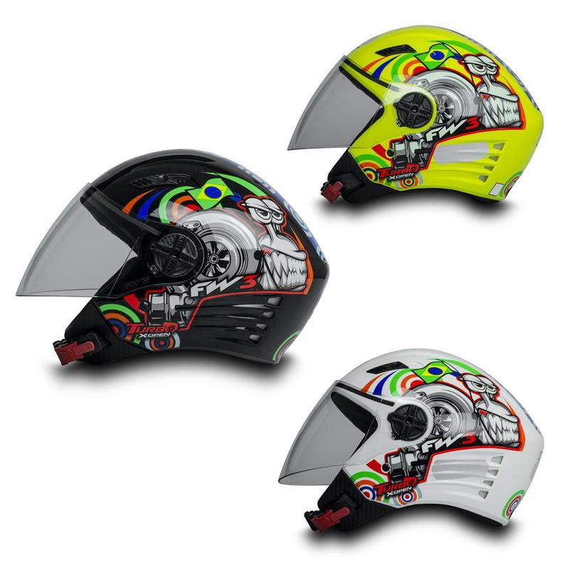 Capacete Fw3 Para Moto Resistente X Open Turbo Confortável Com Tamanhos ...