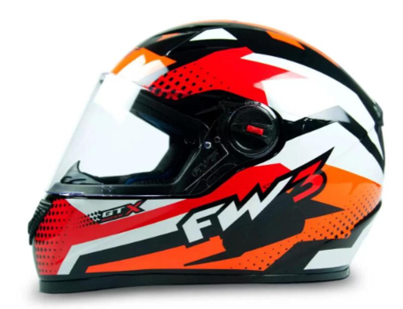Capacete gt super - vermelho e laranja - fw3 - Capacetes de Moto ...