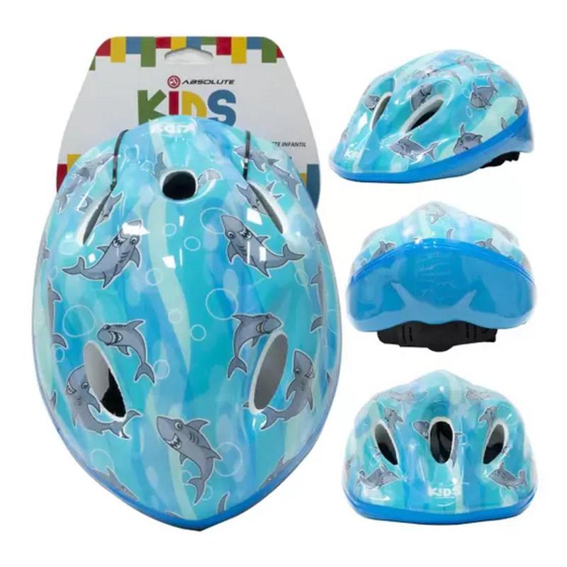 Capacete Infantil Bicicleta Bike Kids Azul Tubarão Absolute - Absolute ...