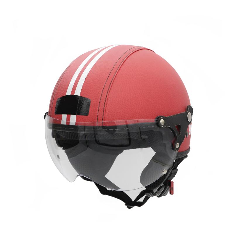 Capacete Moto Aberto Custom Harley Revestido Couro Premium Viseira ...