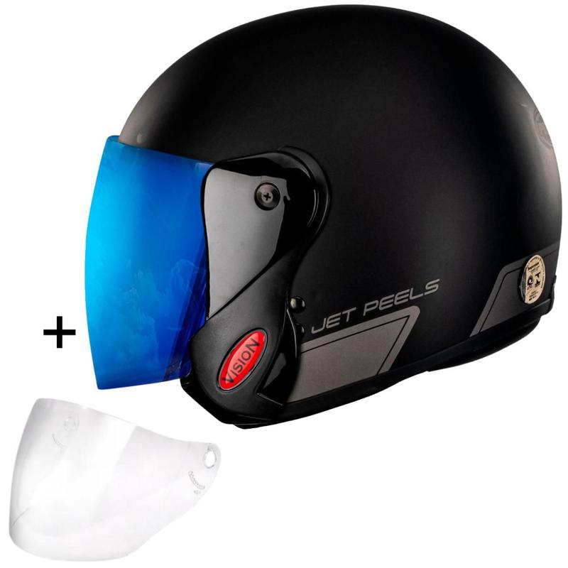 Capacete Moto Aberto Peels Vision Masculino Feminino + Viseira Azul ...
