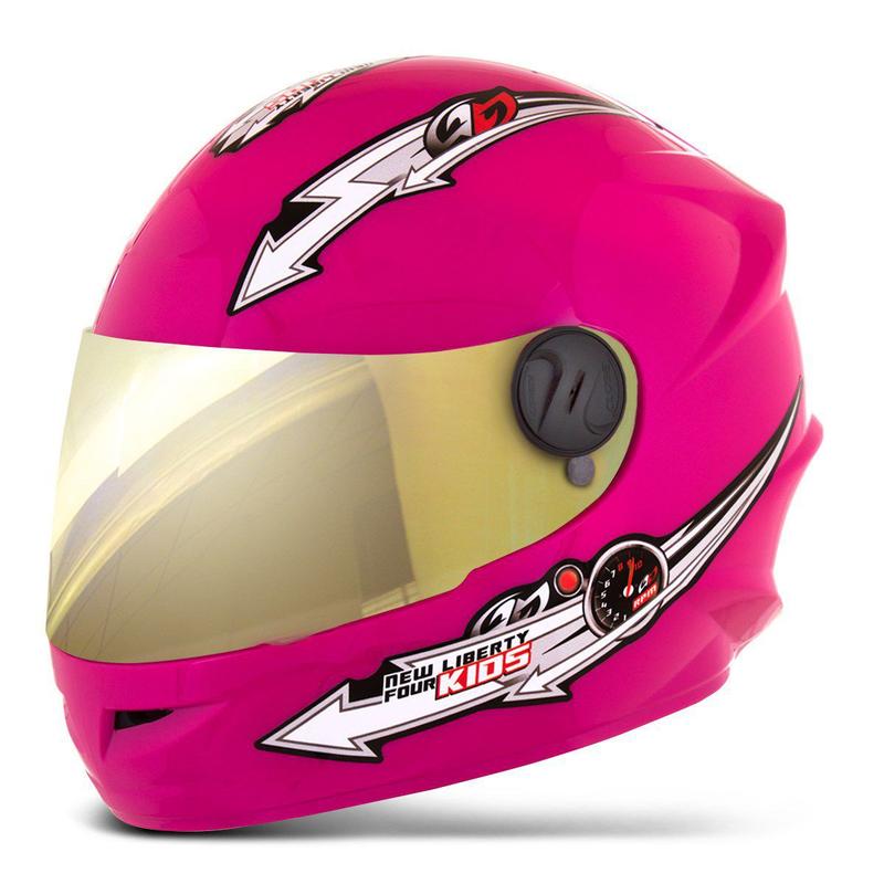 Capacete Moto Infantil Masculino e Feminino Menino e Menina Com Viseira ...