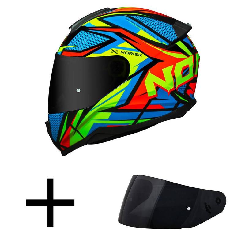 Capacete Norisk Razor Sharp Preto e Amarelo Mais Viseira Fumê ...