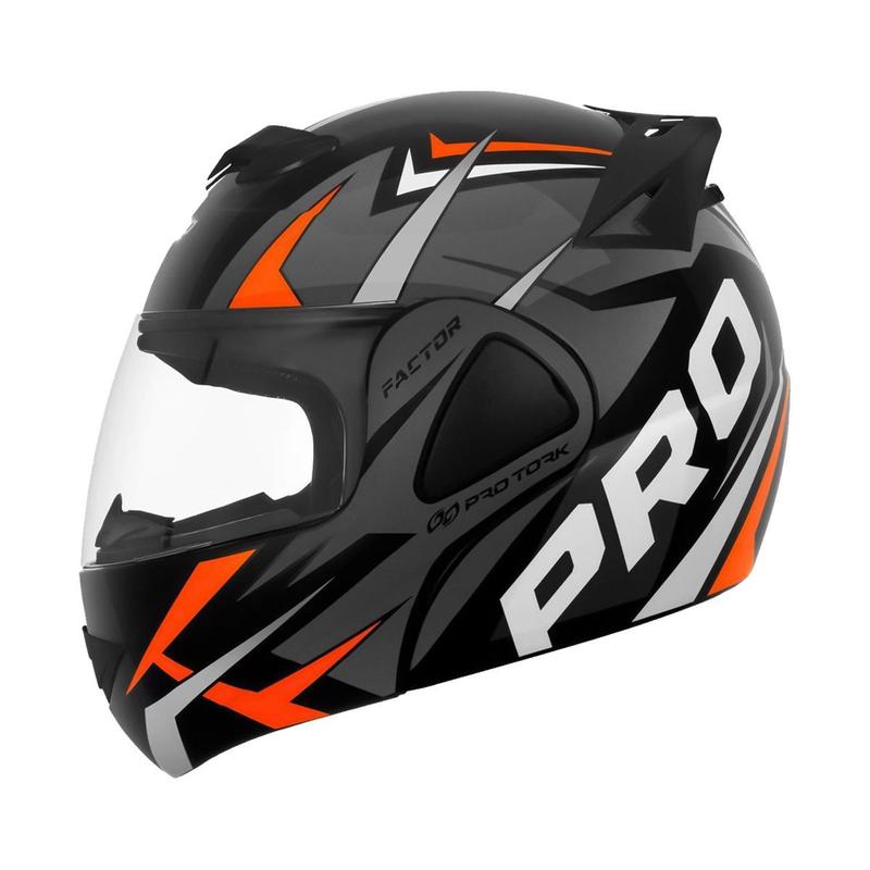 Capacete V-Pro Jet Factor Brilhante Pro Tork Cinza - Capacetes de Moto ...