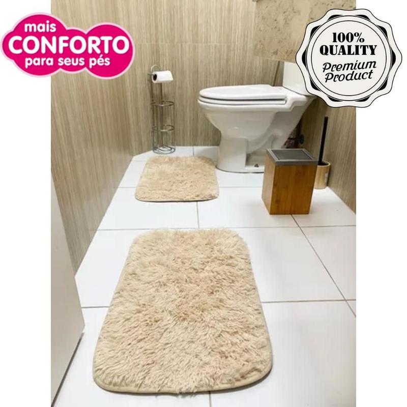 Capacho De Banheiro Retangular 50 X 100Cm Bege Divina - Não Cadastrado ...