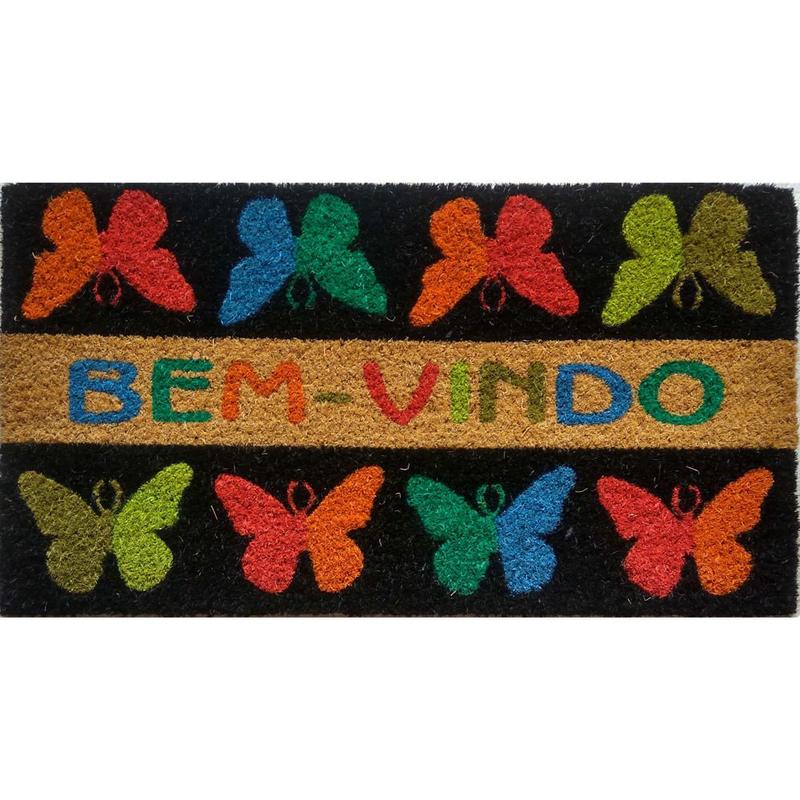 Capacho porta De Coco Retangular Vizapi Natural 33X60Cm Spring Bem_Vindo - Capacho / Tapete de ...