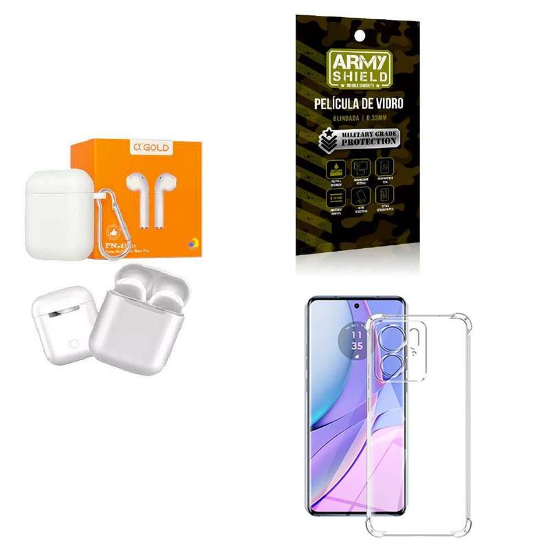 Capinha Motorola Edge 40 + Fone de Ouvido Bluetooth + Película 3D ...