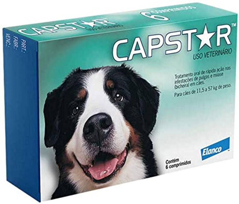 Capstar Antipulgas 57mg Cães de 11 a 57kg - Elanco - Antipulga e ...