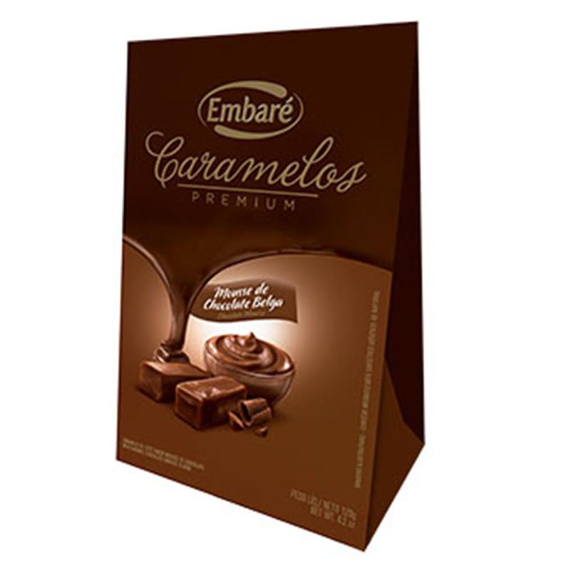 Caramelo de Leite Sabor Mousse de Chocolate Belga 120g - Embaré - Doces ...