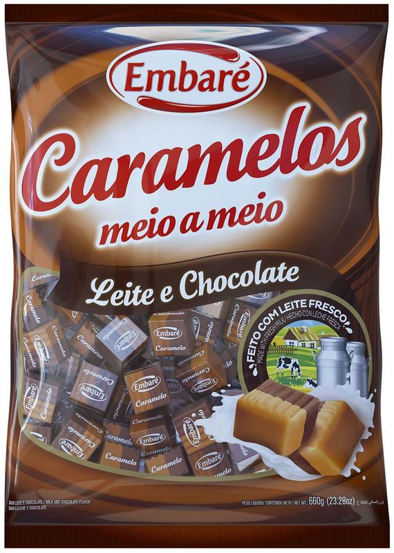Caramelos meio a meio leite e chocolate 660g - embaré - Balas ...