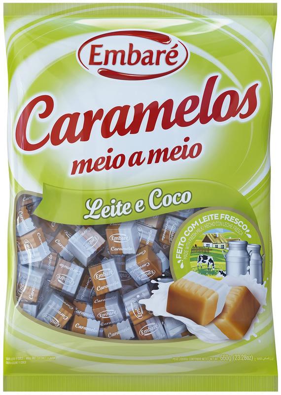 Caramelos meio a meio leite e coco 660g - embaré - Balas - Magazine Luiza