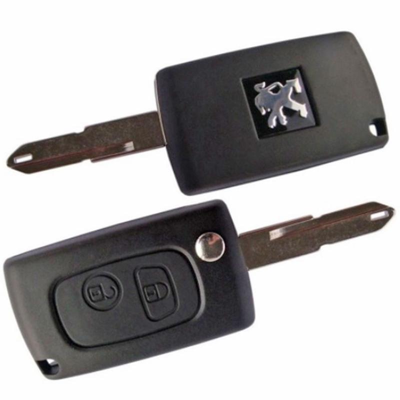 Carcaça Capa Chave Canivete Slim Peugeot 206 207 Hoggar 2 Botões ...