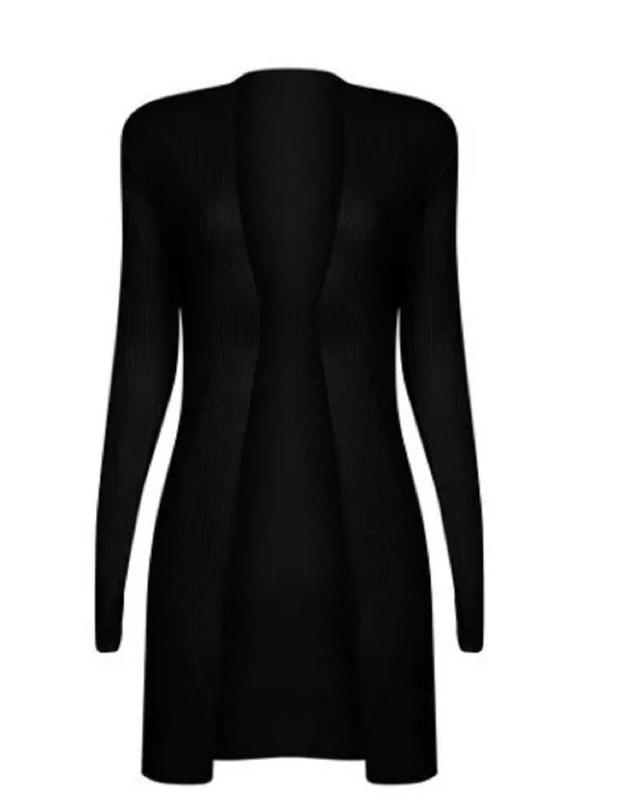 Cardigan Feminino Longo Trico Lã Kimono Inverno Tricot Liso - Megalupe ...