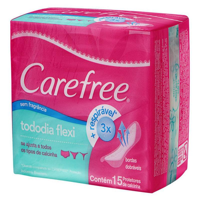 Carefree Absorvente Protetor Diario Todo Dia Flexi sem Perfume com 15 ...