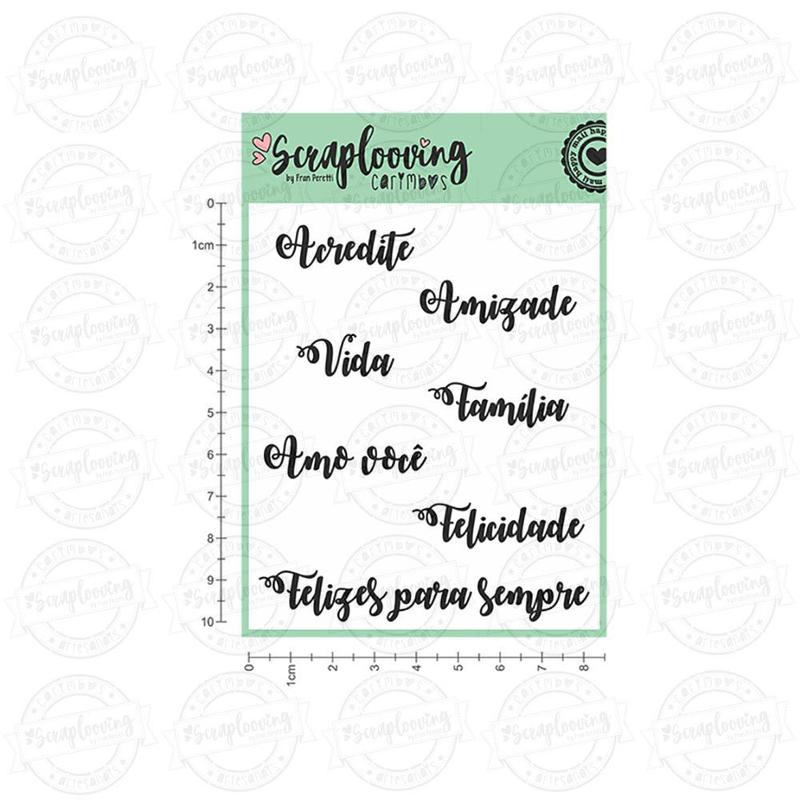 Carimbo Cartela Palavras 01 - scraplooving - Carimbo de Borracha ...
