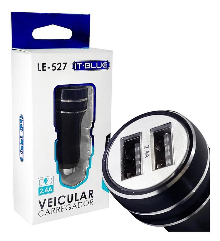 Carregador Celular Veicular Atacado 2 Usb Turbo Rapido - It Blue - ItBlue - Carregador Veicular ...