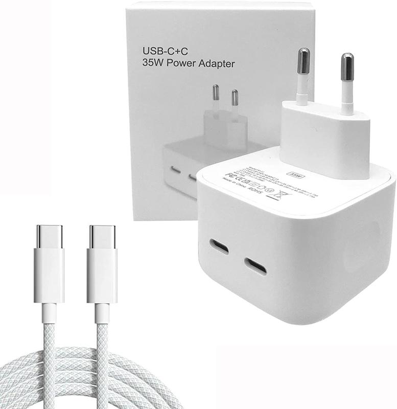 Carregador compatível Ip Turbo Ultra Rápido 35W PD Tipo C Carregador Celular com 2 Portas Para ...