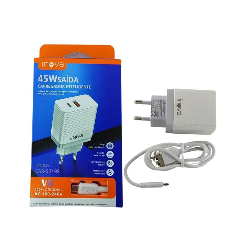 Carregador Inova 45w saída 2x usb Tipo c - Carregador de Celular ...