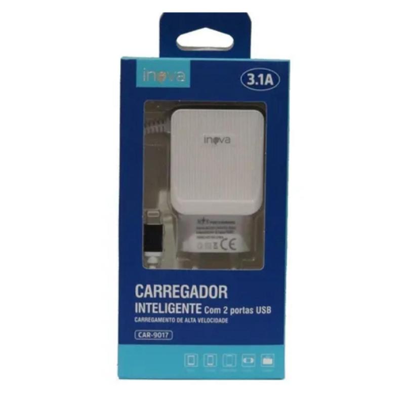 Carregador inteligente com 2 portas usb - Inova - Carregador de Celular ...